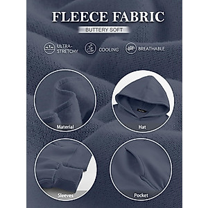 Trendy Queen Oversized Hoodies for Women Cute Sweatshirts Fleece Jackets Long Sleeve Sweaters Loose Casual Pullover Fall Fashion 2024 Winter Y2k Clothes Teen Girls Dusty Blue