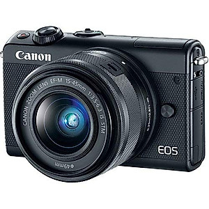 Canon EOS M100 Mirrorless Digital Camera with 15-45mm Lens (Black) + 5 Photo/Video Editing Software Package & Accessory Kit (Renewed)