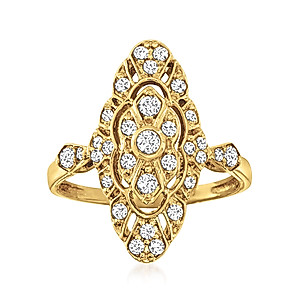 Ross-Simons 0.50 ct. t.w. Diamond Openwork Ring in 14kt Yellow Gold. Size 6