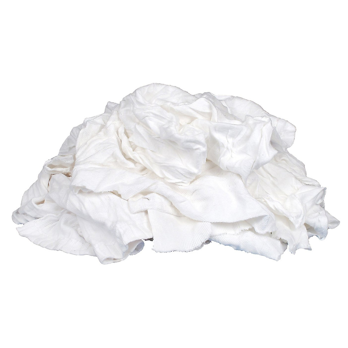 Buffalo Industries (10521) Absorbent White Recycled T-Shirt Cloth Rags - 1 lb. box - For All-purpose Wiping, Cleaning, and Polishing - Made from 100% Recycled Materials