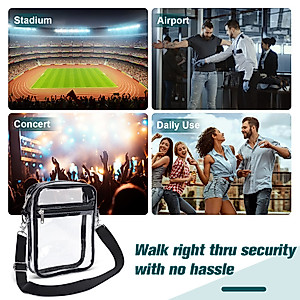 Bitjoy Clear Bag Stadium Approved Purse Transparent Plastic Crossbody Concert Bags for Women Men - See Through PVC Purse for Sports Events Amusement Park