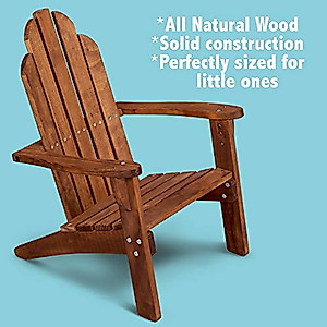 Maxim Child’s Adirondack Chair. Kids Outdoor Wood Patio Furniture for Backyard, Lawn & Deck