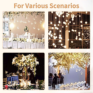 100 Pcs 3.15"/ 8cm Hanging Glass Tealight Holder Globe, Plant Terrariums Glass Orbs, Air Plants Tea Light Candle Holders, Home Decor Outdoor Garden (90 Pcs + 10 Pcs)