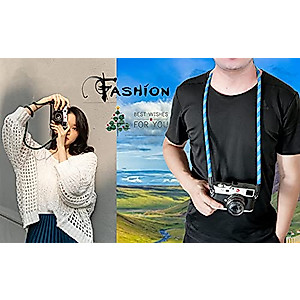 Eorefo Camera Strap Vintage 100cm Nylon Climbing Rope Camera Neck Shoulder Strap for Micro Single and DSLR Camera.(Army Green)