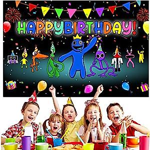 Game Happy Birthday Backdrop Cartoon Party Banner Decorations Photography Background Decor Photo Booth Studio Prop 3-5x7 FT