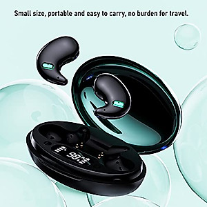 Bluetooth 5.2 Earphones Wireless Earbuds with Wireless Charging Case,with Earhooks Headset Built-in Mic for Sport,Clear Calls,Work,Music