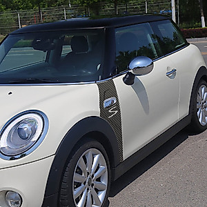 CHARMINHORSE 2pcs 5D Carbon Fibre Sticker for Mini Cooper F56 Fender Side scuttles (S Style)