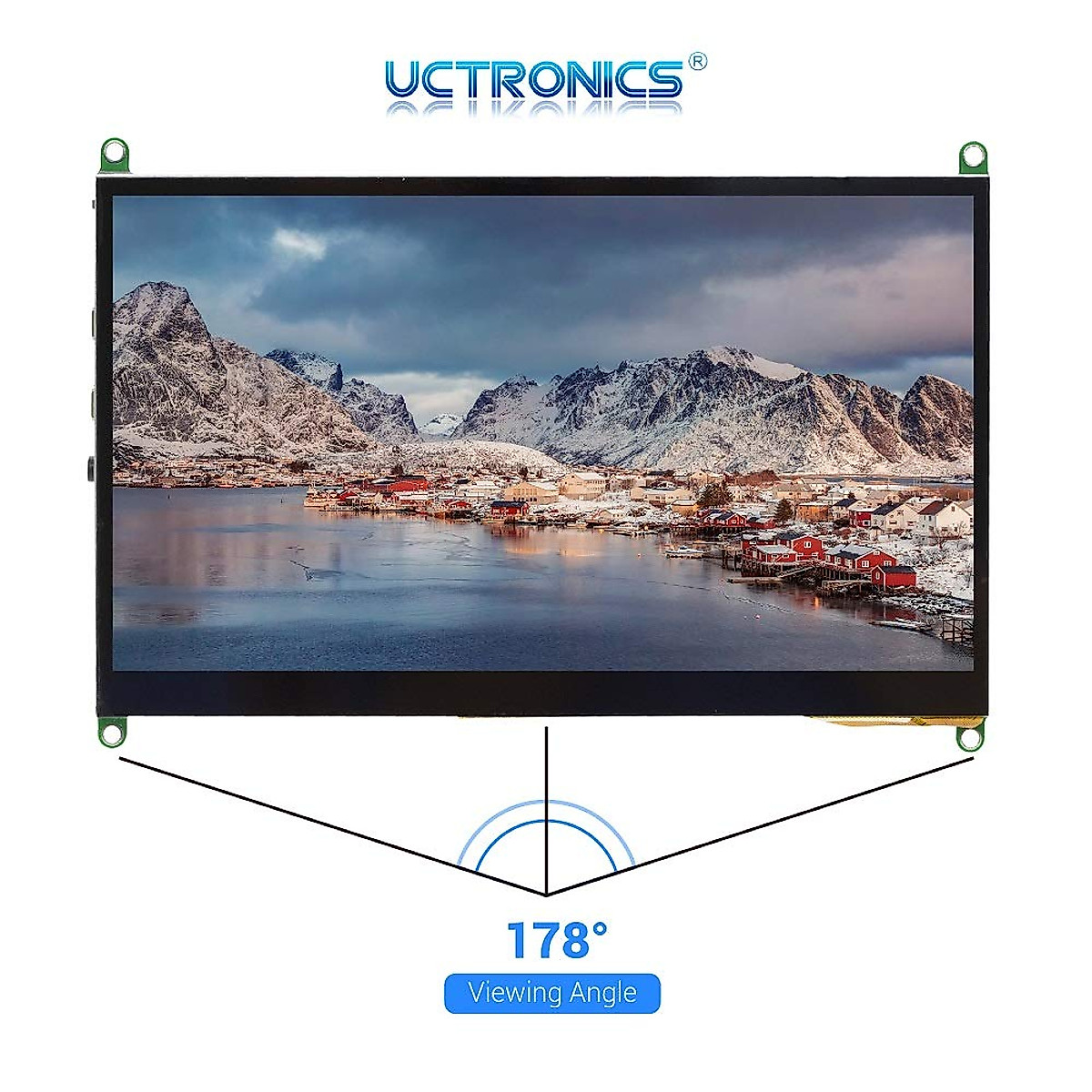 UCTRONICS for Raspberry Pi Screen 7 Inch IPS Touchscreen with Prop Stand, 1024×600 Capacitive HDMI LCD Monitor Portable Display for Raspberry Pi 4, 3B+, Windows 10 8 7, No Driver Needed