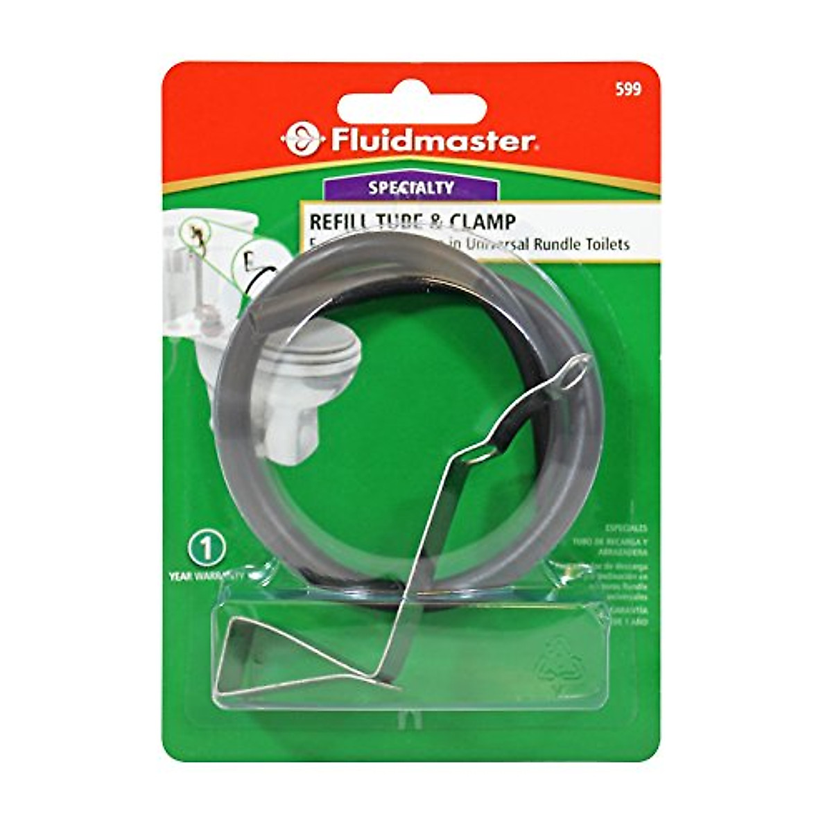 Fluidmaster 599 Refill Tube and Clamp Replacement , Black
