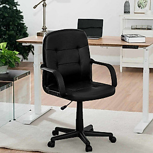 NJSV Ergonomic Mid-Back Executive Office Chair Swivel Computer Desk Task Chair Black FilinyDF Gaming Chair Office Chair Desk Chair Computer Chair Home Office Desk Chairs Gamer Chair Office Chair