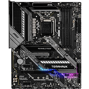 MSI MAG B460 Tomahawk Gaming Motherboard (ATX, 10th Gen Intel Core, LGA 1200 Socket, DDR4, CFX, Dual M.2 Slots, USB 3.2 Gen 2, 2.5G LAN, DP/HDMI, Mystic Light RGB)