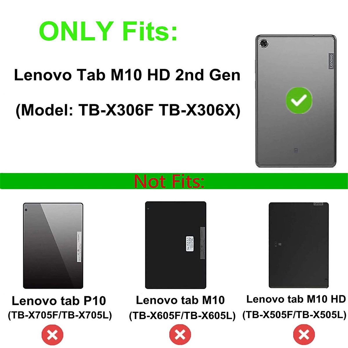 HminSen for Lenovo Tab M10 HD 2nd Gen Case 10.1 Inch 2020 (TB-X306F TB-X306X), Soft Silicone Stand Cover for New Barnes & Noble Nook 10 HD Tablet 2021 (Black)