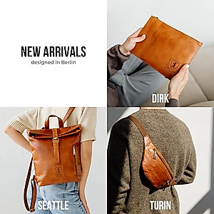 BERLINER BAGS Vintage Leather Pencil Case Felix, Pen Pouch, Pencil Case organizer, Pencil Holder - Brown