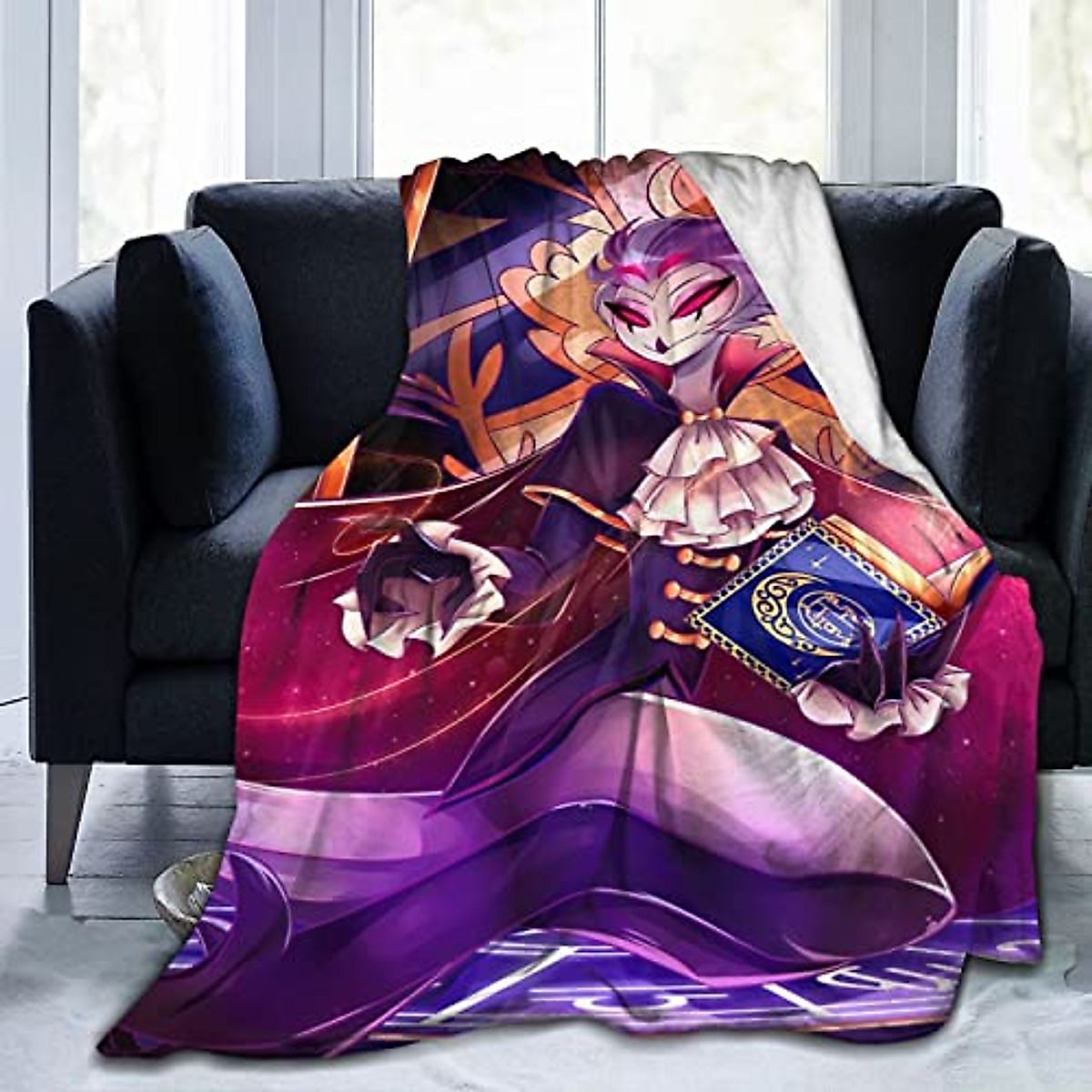 Woodyotime Hell&uva Bo-ss Stolas X Blitzo Throw Blanket Air Conditioning Flannel Blankets Bedding Living Room 80"X60"