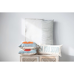 Creative Co-Op Mango 2 Woven Rope Doors, 1 Shelf and Tassel Handles Console, Bleached Wood