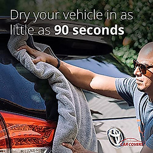 Platinum Quick Dry, Car Drying Towel. Dries Your Entire Vehicle in 90 Seconds. This Extra Large Towel is Scratch-Free, w/ Awesome Absorbency - Pack of 2 (25 1/2” x 36")