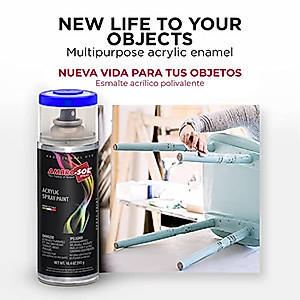 Ambro-Sol V400PAST5 Multi-Purpose Acrylic Spray Paint, Vibrant Paint for indoor and outdoor, Suitable for Multiple Surfaces, NET WT. 10.40 OZ. 400ml, Recyclable Tin Plate Spray Can, Gloss Black