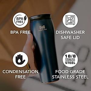 Mighty Mug | The Untippable Mug | Grips When Hit, Lifts for Sips | Insulated Stainless Steel Tumbler | Cupholder Friendly | Gifts for Women Men All | Leakproof | 6 Hour Hot / 24 Cold | 16oz | Oceanic