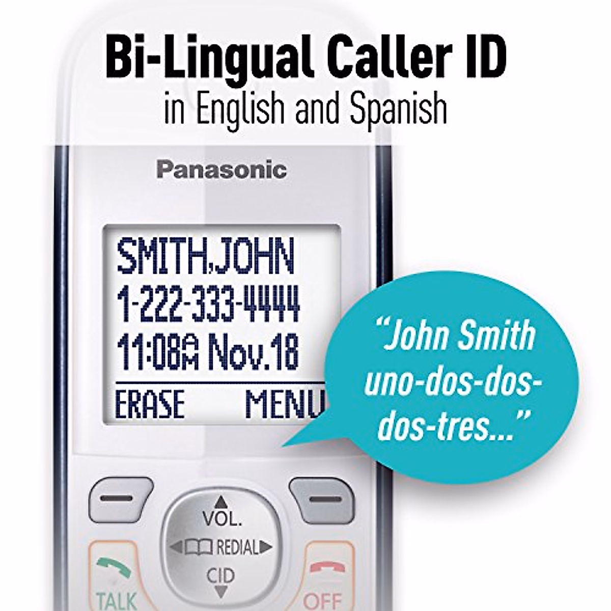 Panasonic Expandable Cordless Phone System with Link2Cell Bluetooth, Voice Assistant, Answering Machine and Call Blocking - 3 Cordless Handsets - KX-TGD563A (Navy Blue/White)