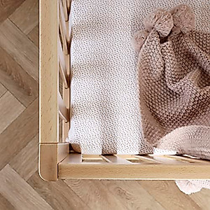 dadada Baby’s 3-in-1 Austin Convertible Crib - Newborn Essentials Baby Bed Fits Standard Crib Mattress - Adjustable Bed Base - Natural