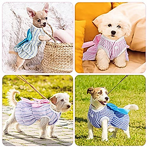 4 Pieces Dog Dresses for Small Medium Dogs Puppy Clothes Summer Princess Pet Dresses Girl Female Doggie Tutu Skirt Apparel for Chihuahua Yorkies Pup Cat Outfit(X-Small)