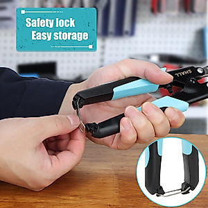 SHALL 8-Inch Mini Bolt Cutter, Small Heavy Duty Wire Cutter, Two-Color Ergonomic Handle, Security Lock, More Efficient Leverage & Adjustment Screw, Belt Bag Included