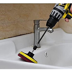 Hard Water Stain & Spot Remover -14 Piece Ultimate Value Pack Drill Brush Cleaning/Scouring Kit - Shower Doors. Glass, Porcelain, Stainless Steel, Chrome, Multi-Surface