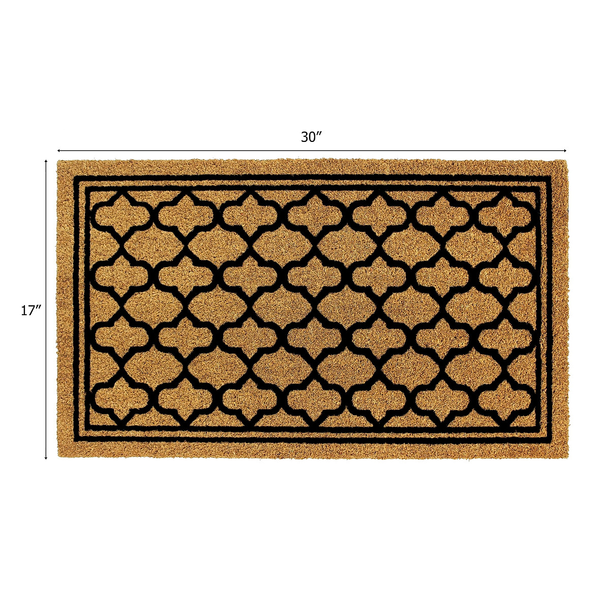 IRONGATE Welcome Doormat - Non Slip Dirt Trapping Chevron Tile Print Coco Coir Door Mat - Low Profile Front Doormat - Indoor Outdoor Durable Easy Clean High Traffic Area Patio Entryway Doormat -17x30