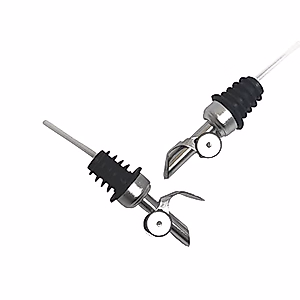 Blush Apothecary 8-ounce Apothecary Clear Glass Bottle with Metal Pour Spout | Oils, Vinegars, Coffee Syrups, Mouthwash | Bottles for Kitchen, Bath and Tabletop (Silver)