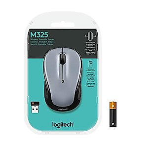 Logitech Wireless Mouse M325 with Designed-For-Web Scrolling - Light Silver