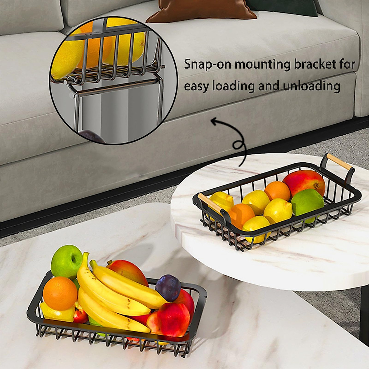 MECUHQP 2 Tier Fruit Vegetables Basket Bowl, Kitchen Counter Metal Wire Storage Basket Fruits Stand Holder Organizer for Bread Snack Veggies Produce