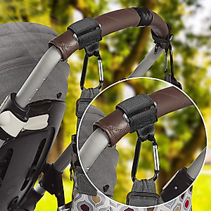 3 Pack Stroller Hooks, Stroller Hook to Free up Your Hand, Universal Multi-Purpose Stroller Clips for Hanging Diaper Bags,Purse, Perfect for Shopping Cart, Stroller, Rollator, Bicycles