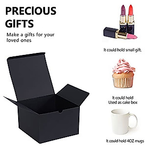 NIGNYA Black Gift Boxes, 20 pcs Large Gift Boxes with Lids Bridesmaid Proposal Box Weddings Party for Presents, 6x6x4 inch, Easy Assemble