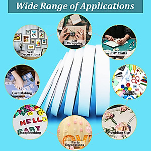 6 Rolls Double Sided Tape for Crafts, Multi-Size Double-Sided Adhesive Tape for Arts, Scrapbooking, Card Making, Gift Boxes, Photos - 22Yards 66FT Each Roll (6 Size: 3/5/ 8/1.0/1.2/1.5 mm)