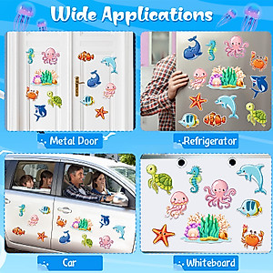 12 Pcs Cruise Door Decorations Magnetic Ocean Sea Animal Car Magnets Fish Cruise Door Magnet Stickers Cruise Door Decorations Turtle Crab Fridge Decor for Carnival Cruise Refrigerator Door