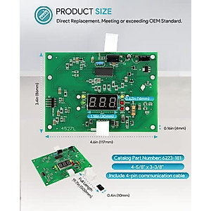 sixcow IDXL2DB1930 Display Board Replacement for Hayward H350FDP, Universal H-Series Induced Draft Heater Models H250IDL2, H350IDL2, and H400IDL2
