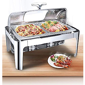 Chafing Dish Electric Food Warmer Chafer Chafing Dish Commercial Rectangular Buffet Servers and Warmers - Keep Food Being Fresh and Delicious - 9L (A)