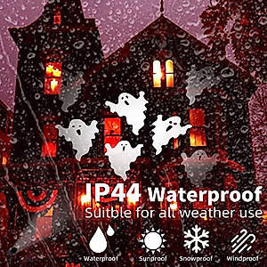 EAMBRITE Halloween Projector Lights, Rotating Ghost Projector Outdoor, Dynamic Ghost Projector Waterproof Halloween Decorations for Yard Party Garden Wall Indoor Outdoor