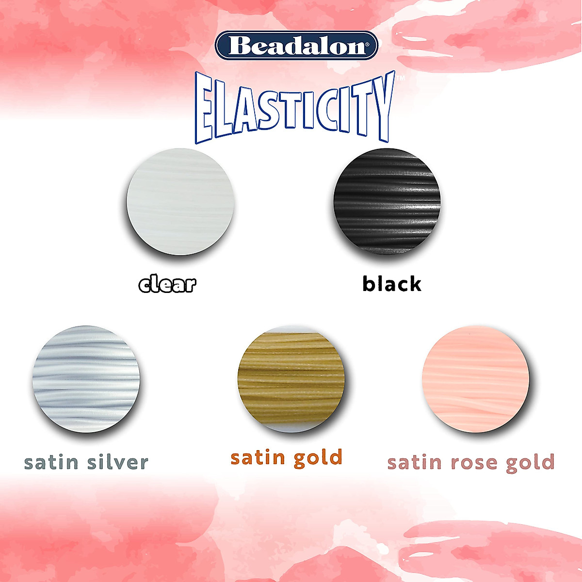 Beadalon Elasticity Stretch Cord, 1.0 mm / .039 in, Clear, 5 m / 16.4 ft