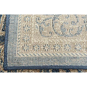 Unique Loom Salzburg Collection Classic Traditional Medallion Design Oriental Inspired with Intricate Border Area Rug, 4 ft, Navy Blue/Light Brown