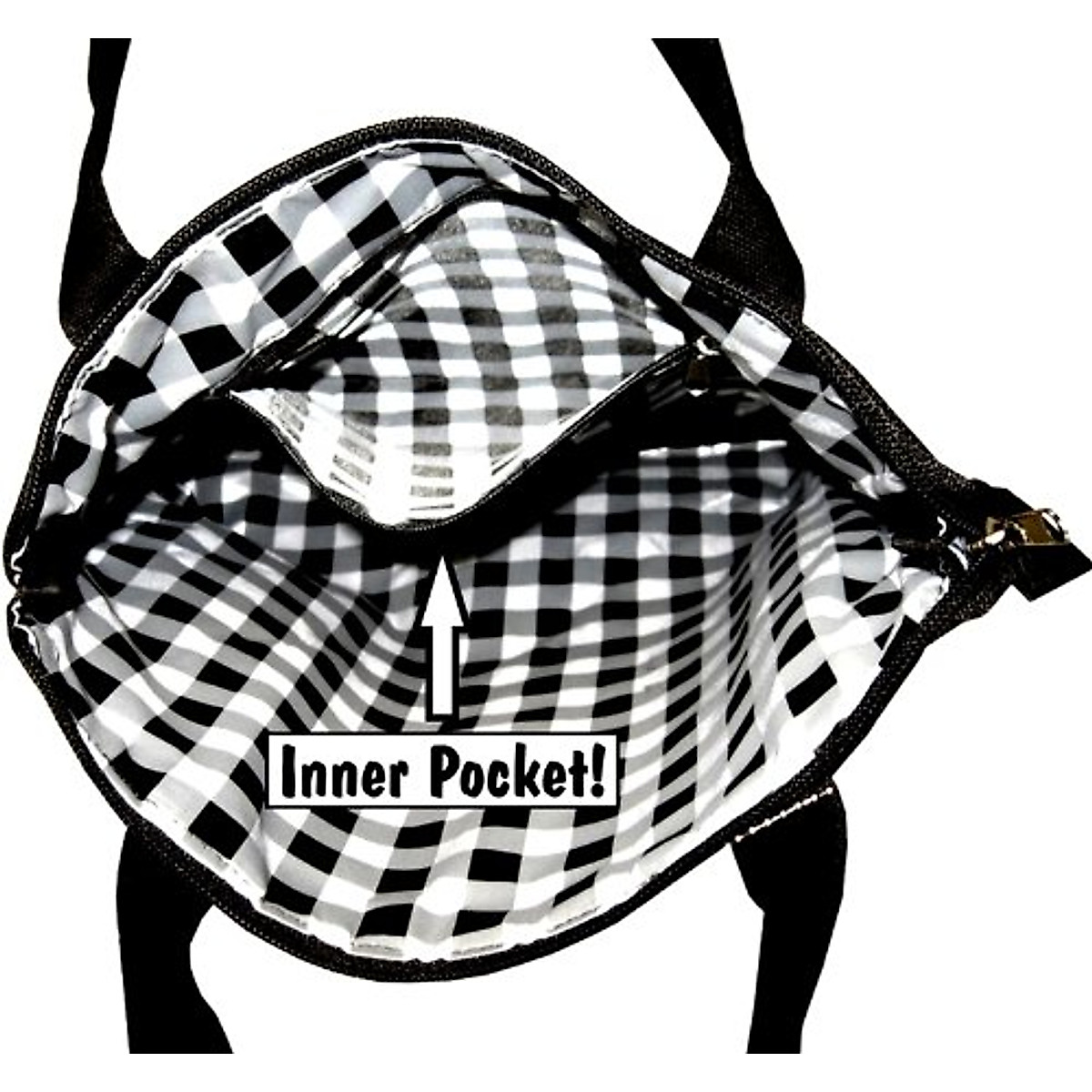 Black Canvas Tote Purse with White Bow and Cowgirl Embroidery from Sourpuss Clothing