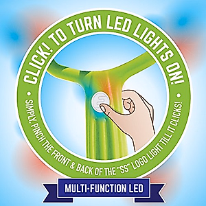 Geospace Original Winter Fun Ski Skooter Sled with Single LED Light: Fold-up Portable Snowboard Kick-Scooter Sled for Use on Snow (RED)