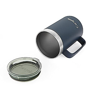 Congela 18oz stainless steel coffee mug, vacuum insulated coffee travel mugs set with Big handle, large capacity cups with BPA free clear lid(Navy,18oz X 2Pack)