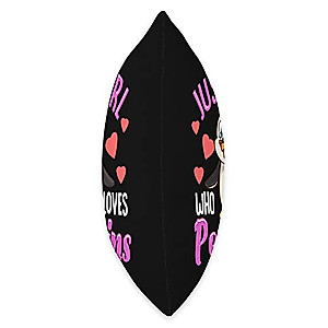 Just A Girl Who Loves Penguins Gifts For Women Just A Girl Who Loves Cute & Funny Fluffy Penguin Throw Pillow, 16x16, Multicolor