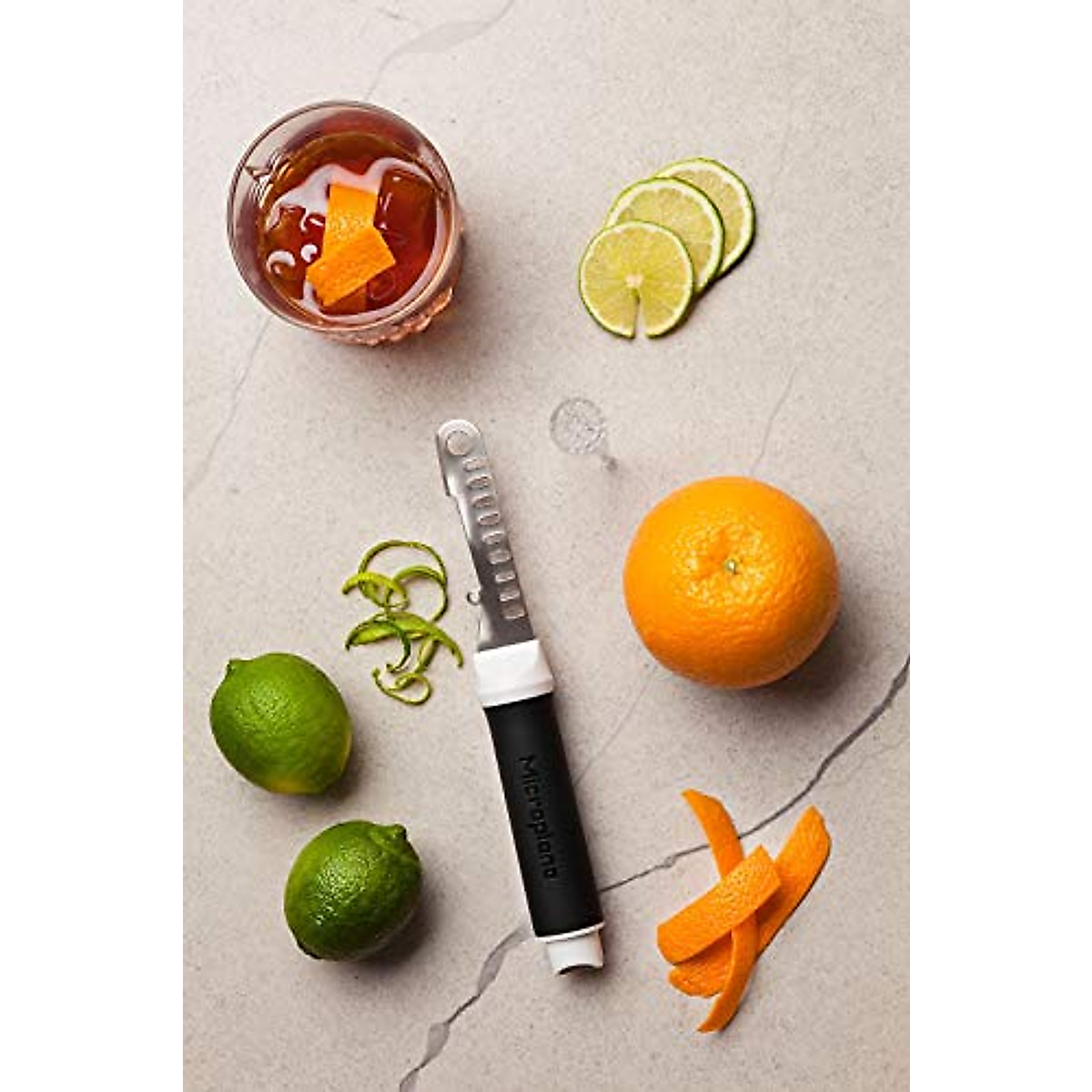 Microplane Ultimate Bar Mixology Tool - Stir, Strain, Cut, Slice, Muddle, Peel, and Garnish