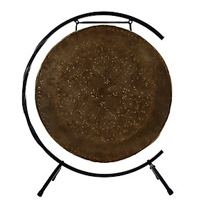 30" to 32" Chinese Gongs on Paiste Floor Stand - Includes Gong, Mallet, & Stand/Handmade Bronze/Strong & Sturdy Iron/Great for Kundalini Meditation & Sound Healing