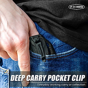 PERWIN Pocket Knife - 4” D2 Steel Blade G10 Handle Folding Knife with Pocket Clip, One-handed Flipper Opening, Gifts for Men Dad Husband