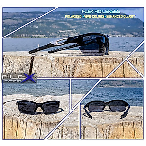 FLEX V2- Polarized Sunglasses for Men Women & Teens. Ultra Tough & Lightweight Frame, HD lens Sports Sunglasses for Cycling Running Fishing