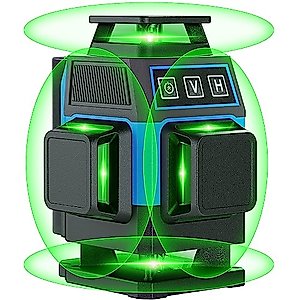 Laser Level Self Leveling - Jkaoclever 16 Lines 4x360° Level Tool, 150FT Green Cross Line Lazer Level for Construction/Picture Hanging -2 Rechargeable Batteries, Wall Bracket