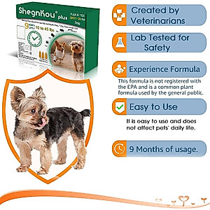 Safe and Effective: Dog Flea and Tick Prevention Repellent, Plus Spot-On with Plant Formula, for Small-Medium Dogs 4-44 lbs, (8.5 Month Supply)